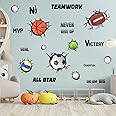 Amazon.com: YIMEHDAN 3D Sport Balls Wall Decals, Football, Volleyball ...