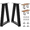 Amazon.com: Rioychan 22 Inch Metal Desk Table Legs, Trapezoid Metal ...