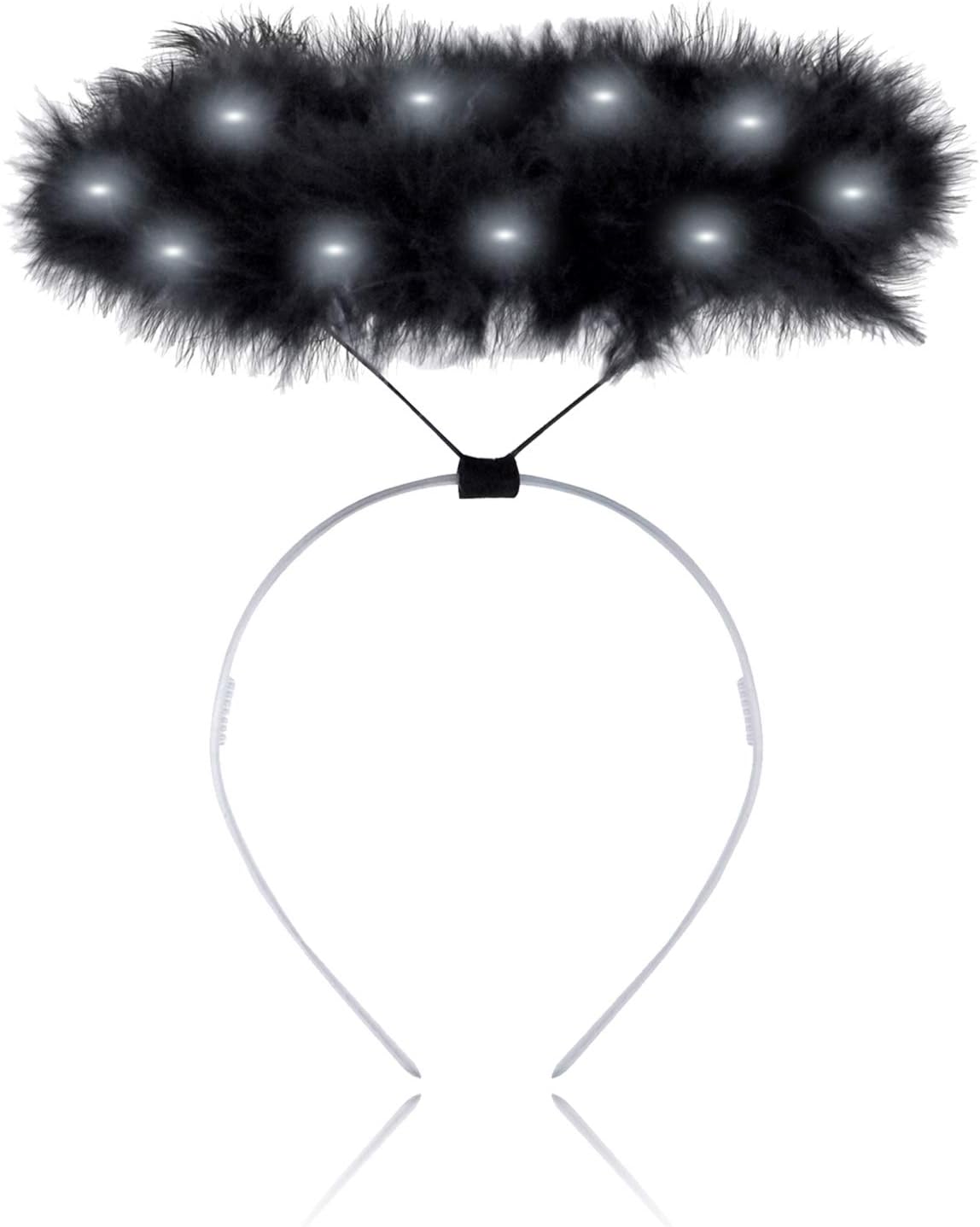 Kids Light Up Black Angel Halo | One Size fits for 3 – 12 Years | Party ...