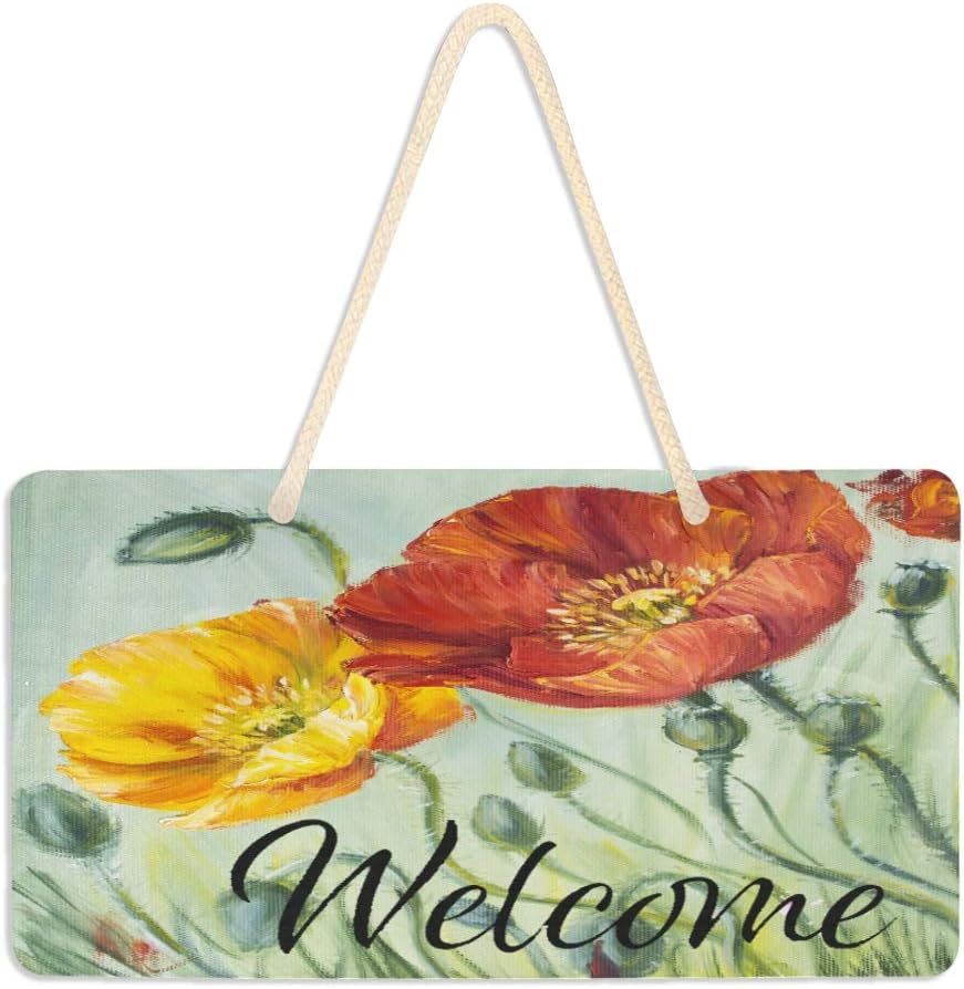 Amazon.com: Toprint Spring Summer Flower Hanging Sign Plaque Seasonal ...
