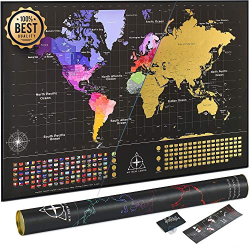 Scratch Off Map Of The World, Premium Quality 36X24 World Map Poster W ...