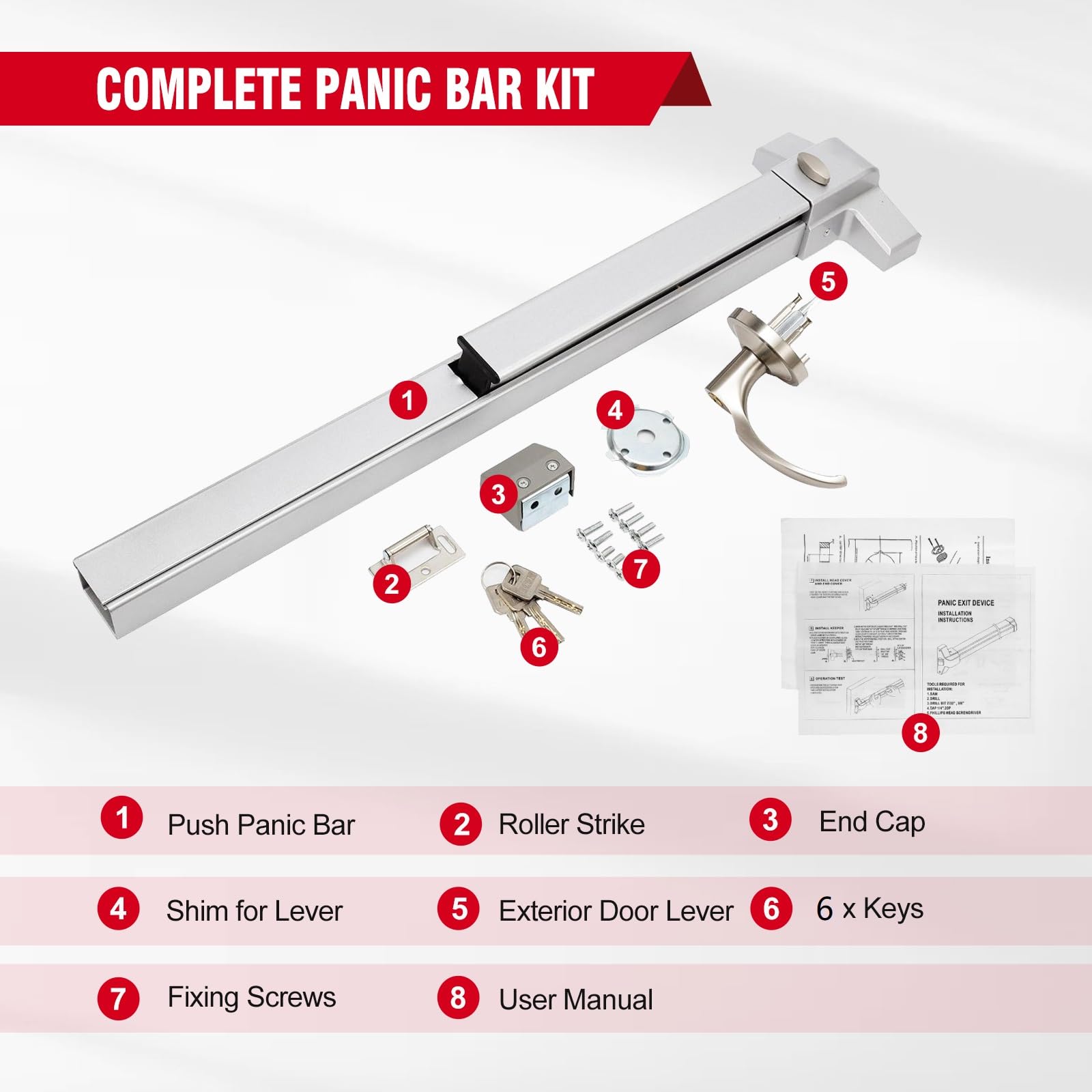 Mua PARTOL Panic Bars for Exit Door Push Bar Panic Exit Device ...