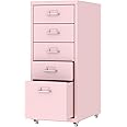 Amazon.com: MIOCASA 5 Drawer Metal File Cabinet Mobile Underdesk Chest ...