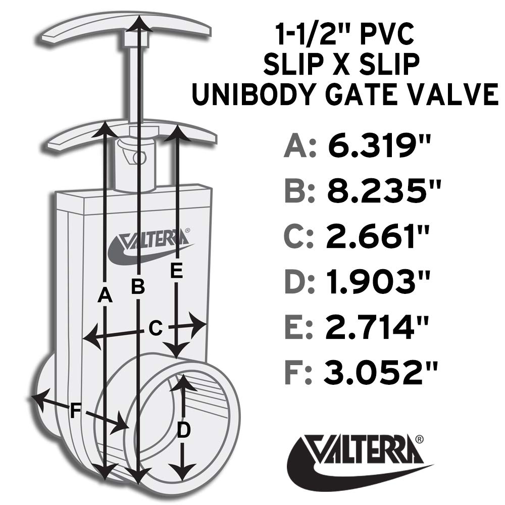 Mua Valterra 2101X PVC Gate Valve, White, 1-1/2" Inner Diameter, 1.9 ...