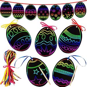 Amazon.com: 48 Pieces Scratch Paper Easter Scratch Craft Art Easter Day ...