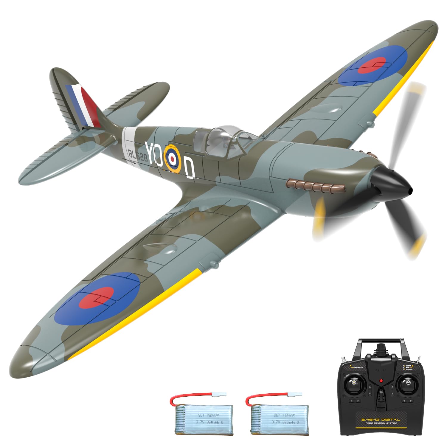 VOLANTEXRC RC Plane, 4 Channel Remote Control Airplane Fighter Spitfire ...