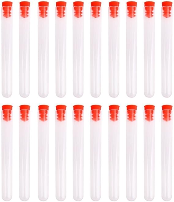 Amazon.com: PUL FACTORY 10ml Hard Plastic Test Tube with Cap, 16x100mm ...