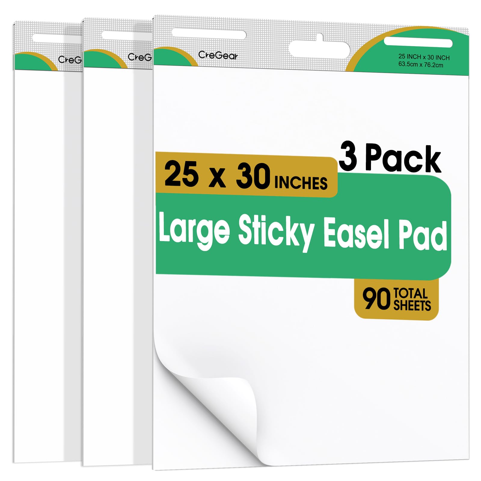 CREGEAR Sticky Easel Pad, 25 x 30 Inch Anchor Chart Paper, 3 Pack 30 ...