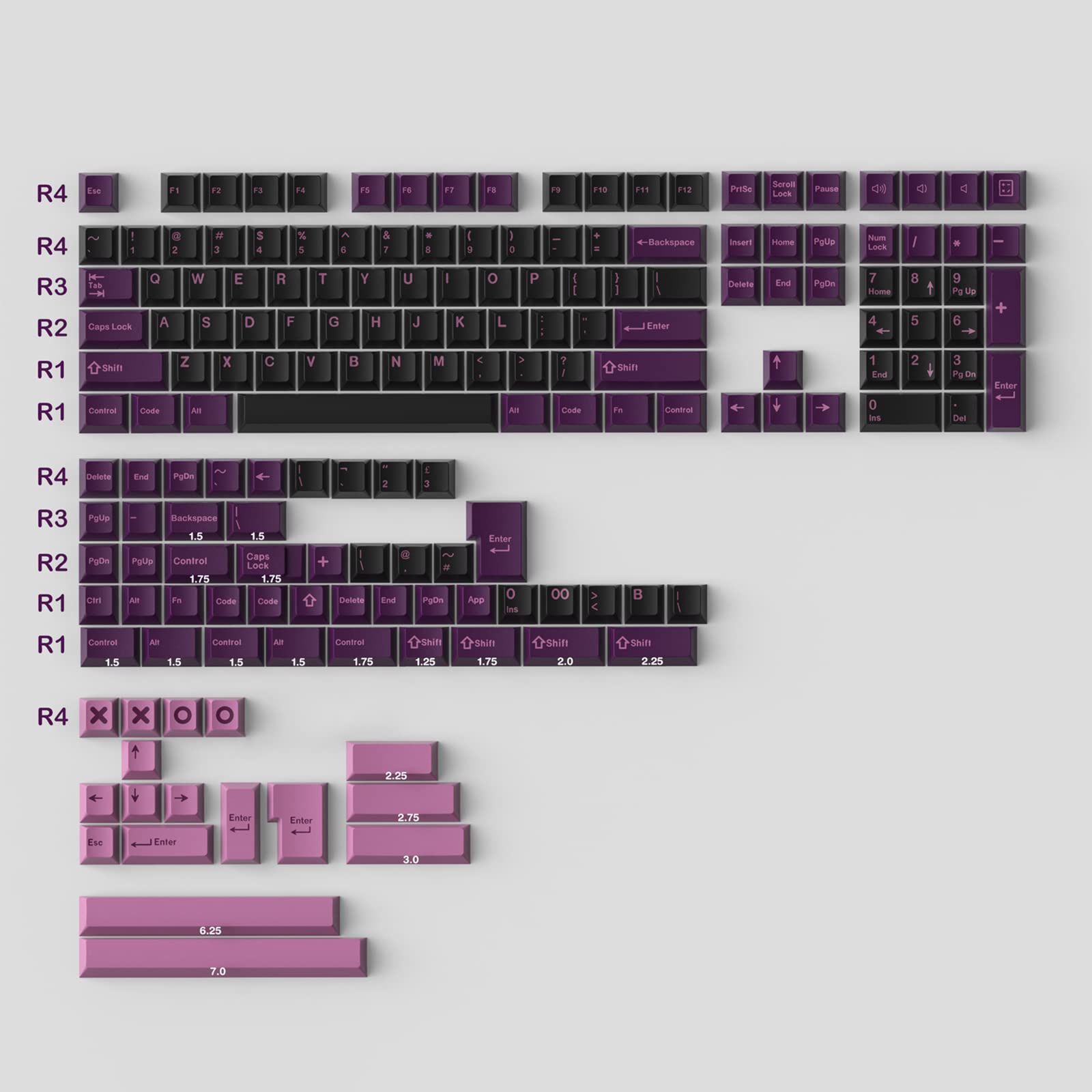 Mua Sumgsn 169 Keys Double Shot Black Lotus Keycaps Cherry Profile with ...