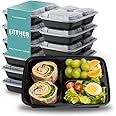Amazon.com: Enther Meal Prep Containers [12 Pack] 3 Compartment with ...