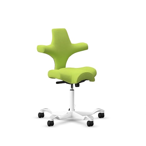 HAG Capisco Adjustable Sit to Stand Desk Chair - White Frame - Green ...