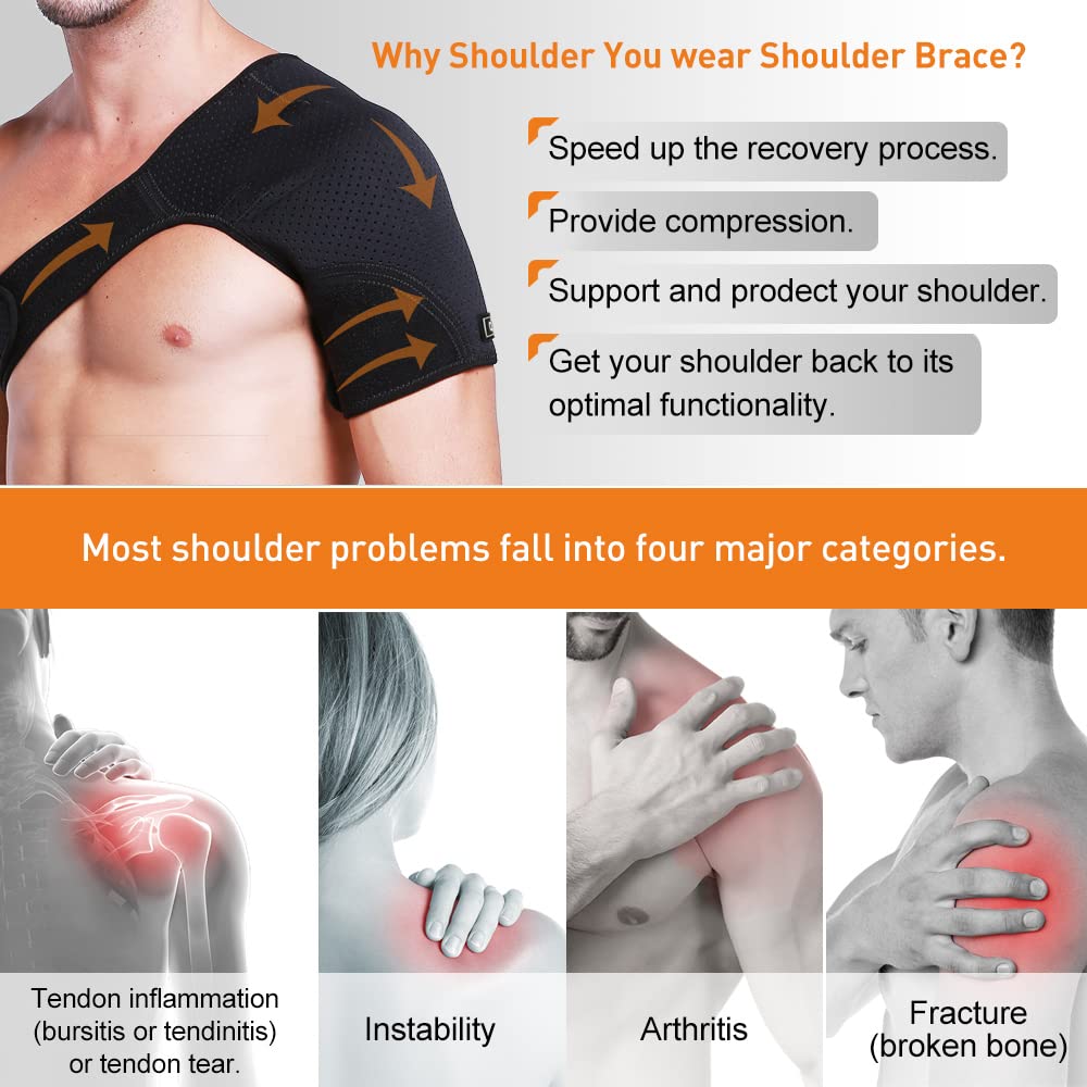 Mua Hueglo Left Shoulder Brace for Women Men Rotator Cuff,Adjustable ...