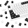 Amazon.com: JOLINTAL 150 Keys Black and White Keycaps, ABS Double Shot ...
