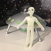 Amazon.com: Off the Wall Toys Alien Glow-in-The-Dark UFO Space Ship and ...