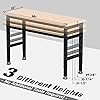WORKPRO 60" Adjustable Workbench, Rubber Wood Top Heavy-Duty ...