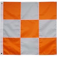 Amazon.com : Heavy Duty Airport Flag Orange and White 36 x 36 Inch With ...