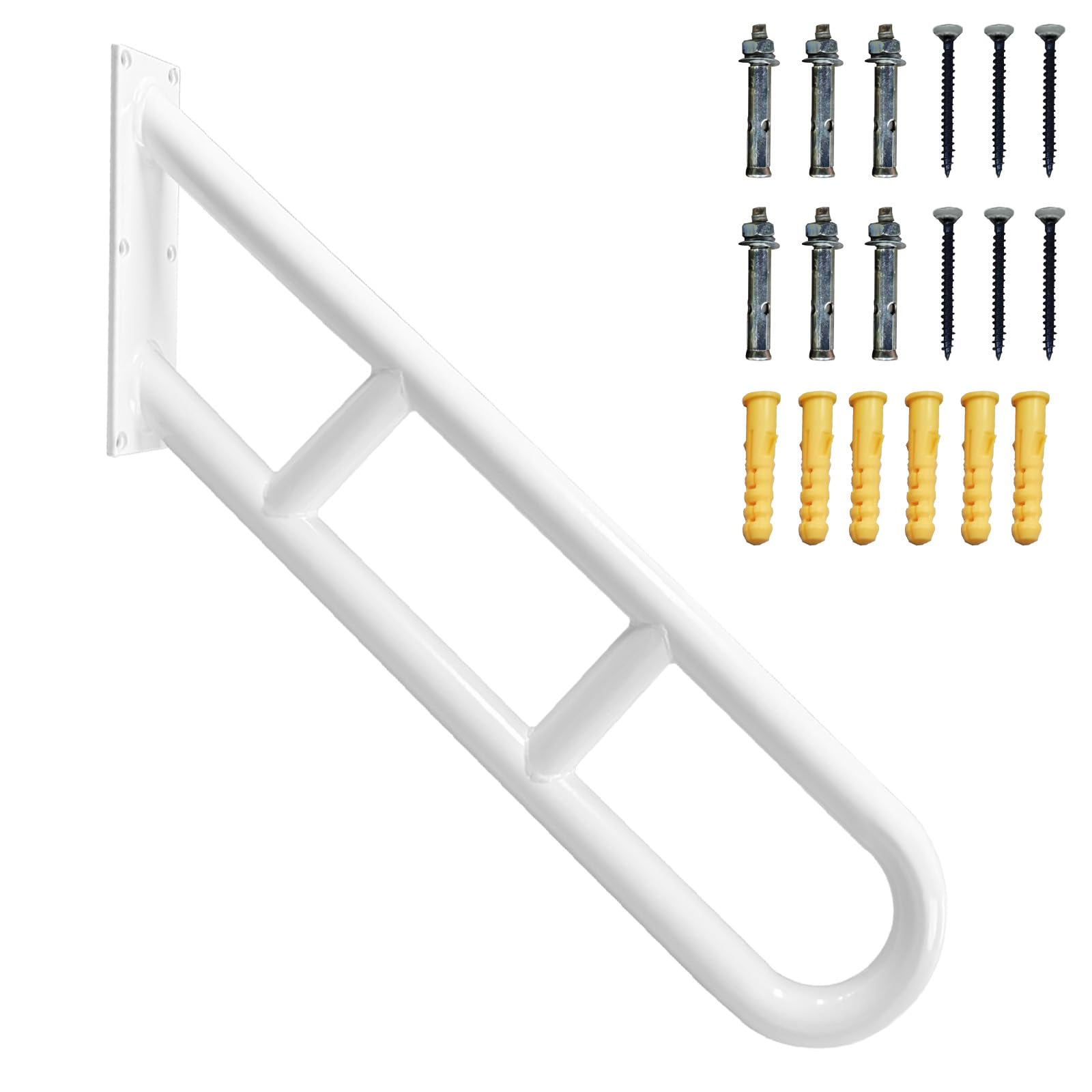 U-Shaped Hand Railings for 1-3 Steps, Wall Mounted Stair Railing with 2 ...