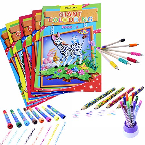Buy COI Kids Birthday Return Gift Set of 5 Giant Colouring Books with ...