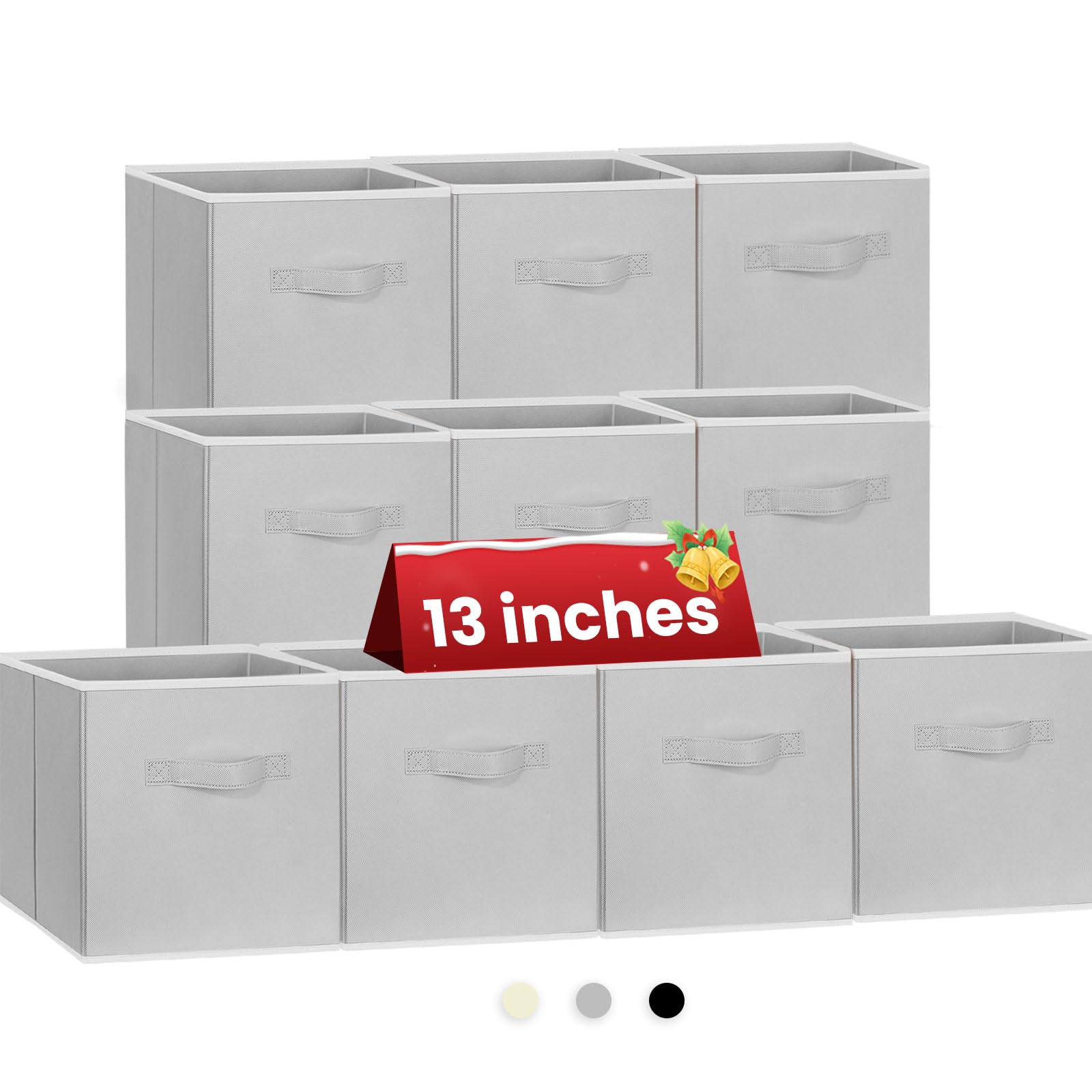 Criusia Large Storage Cubes, 13x13 Cube Storage Bins (Set of 10 ...