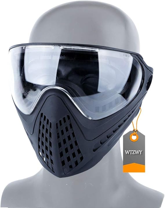 WTZWY Tactical Paintball Pilot Mask Brille, Airsoft Vollmaske mit 3 ...