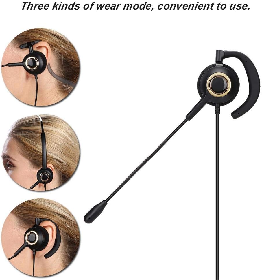 Call Center Headset, Cordless Phone Headset Noise Canceling Mic Office ...
