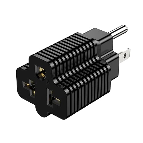 15 Amp Household AC Plug to 20 Amp Adapter, Nema 5-15P to 5-15R/ 5-20R ...