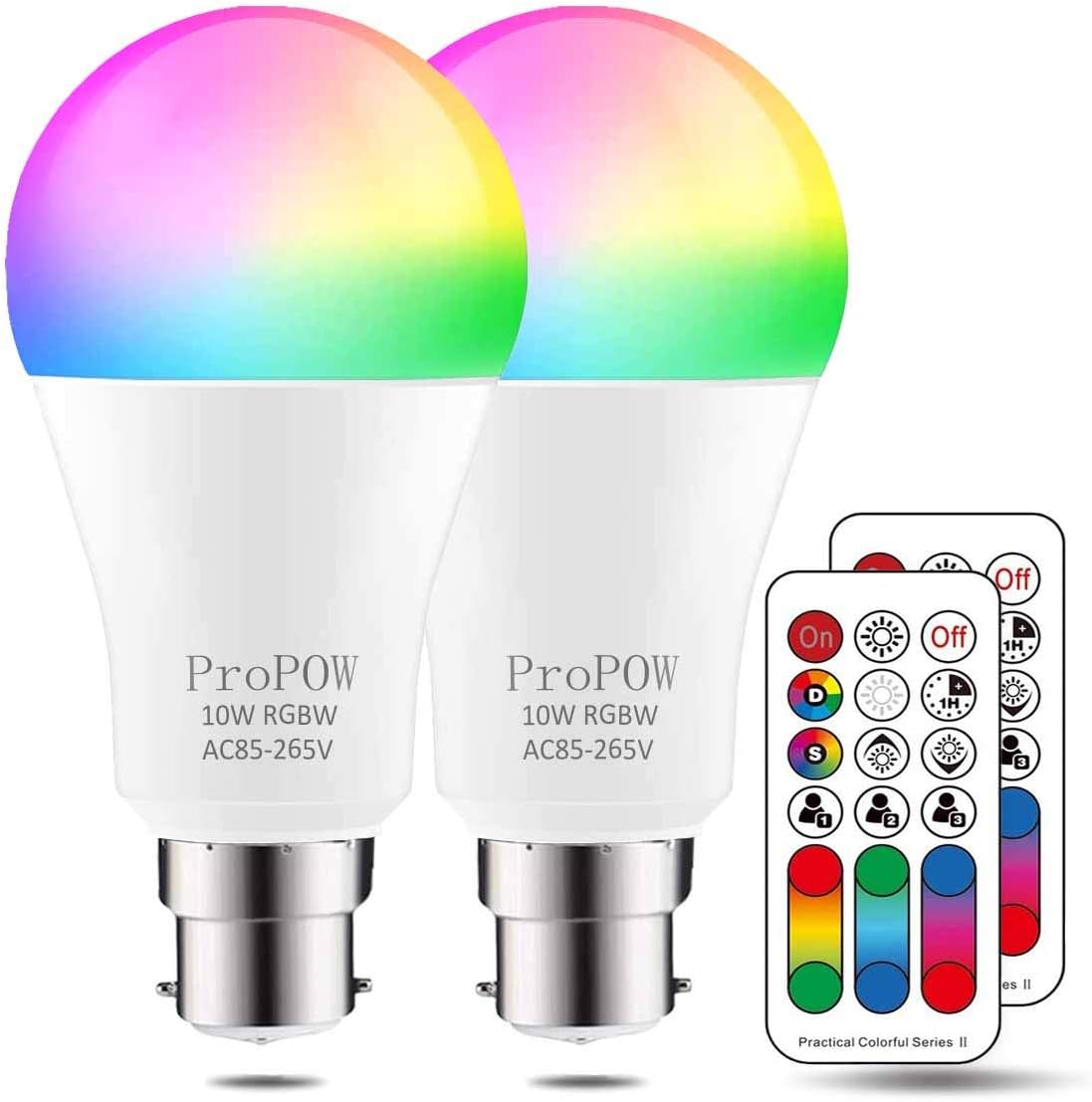LED Colour Changing Light Bulbs,ProPOW 10W RGB Color LED Light Bulbs ...