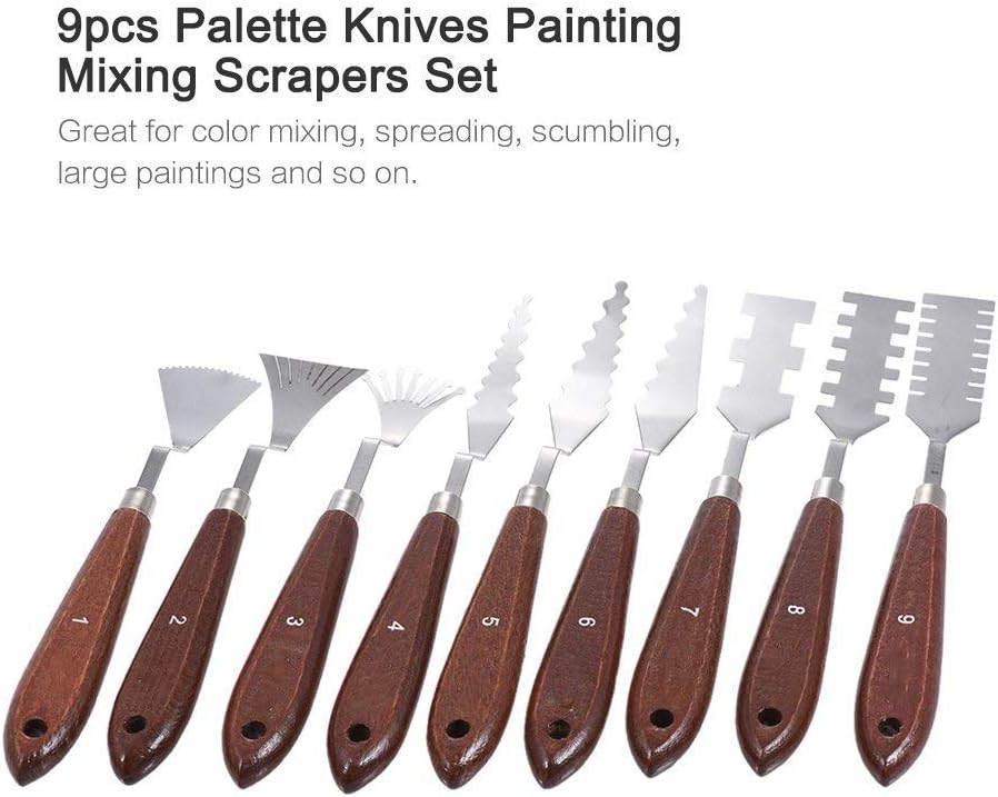 Gasea 9pcs Stainless Steel Palette Knives Painting Mixing Drawing ...