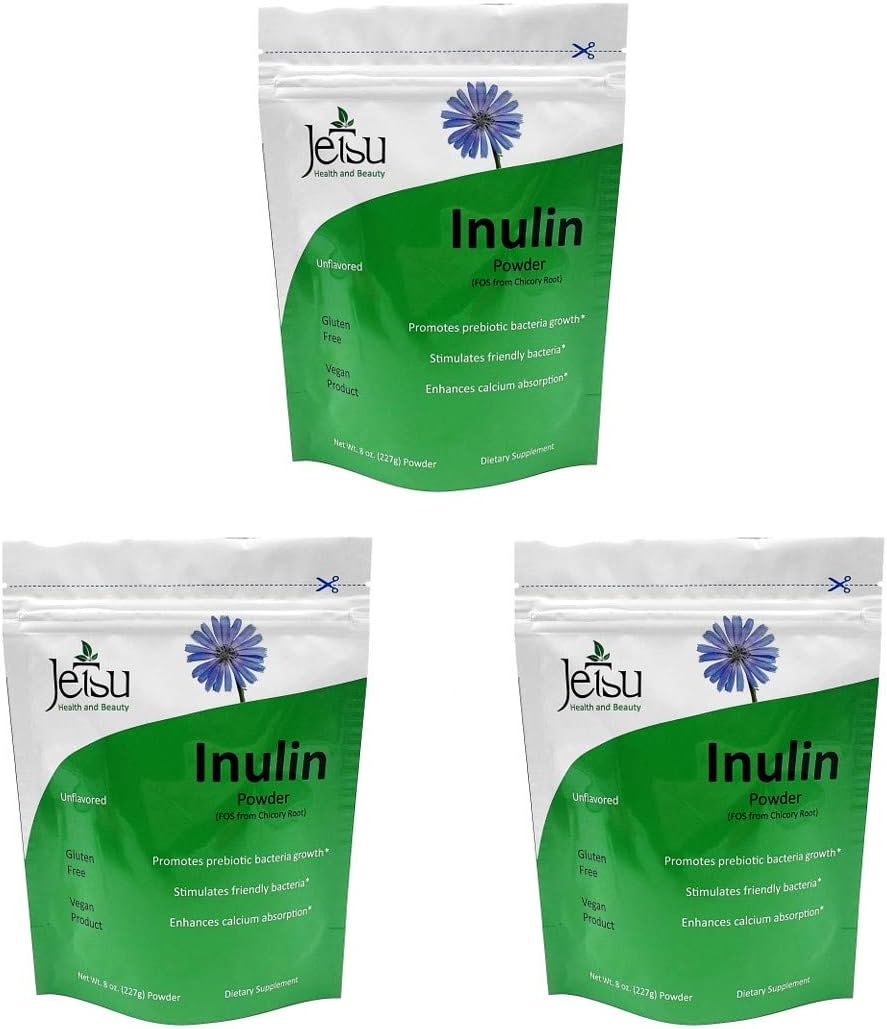 Amazon.com: Mega 3 Pack Chicory Root Inulin Powder (FOS), Soluble ...