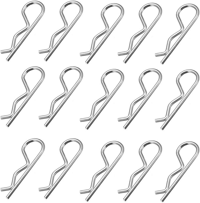 15 Pack Carbon Steel R Shaped Spring Cotter Clip Carbon Steel R Clips ...