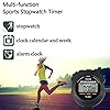 Stopwatch Timer Lap Split Digital Stopwatch with Clock Calendar Alarm, Large Display Stopwatch ...