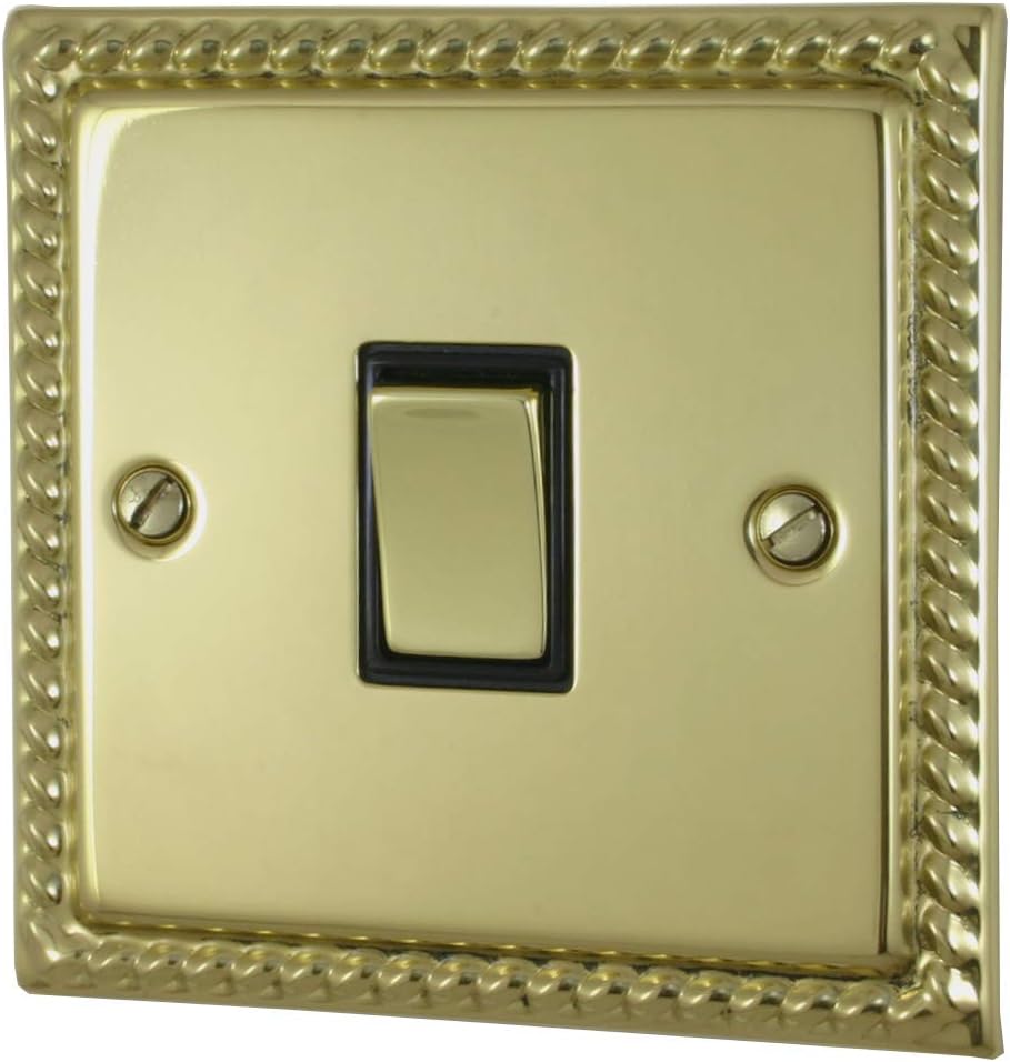 G&H Brassware MB301 2-Way One Gang Georgian Polished Brass Light Switch ...