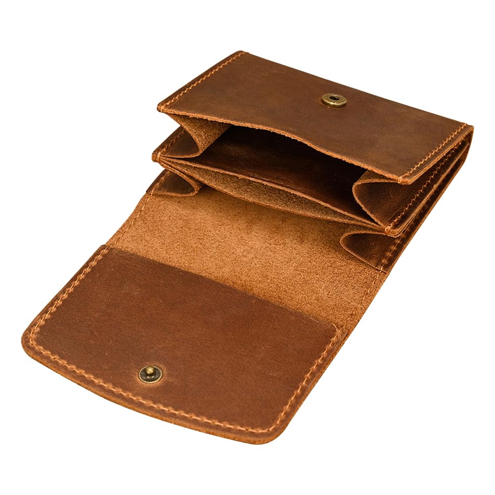 Wugebud 1 Pcs Leather Snap Coin Purse Wallet With Card Slots, Snap Coin ...
