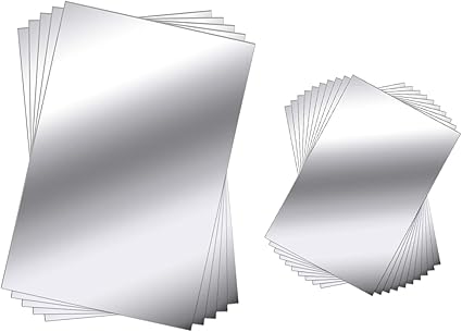 Amazon.com: Fanrel 15 Pieces Self Adhesive Mirror Sheets Flexible Non ...