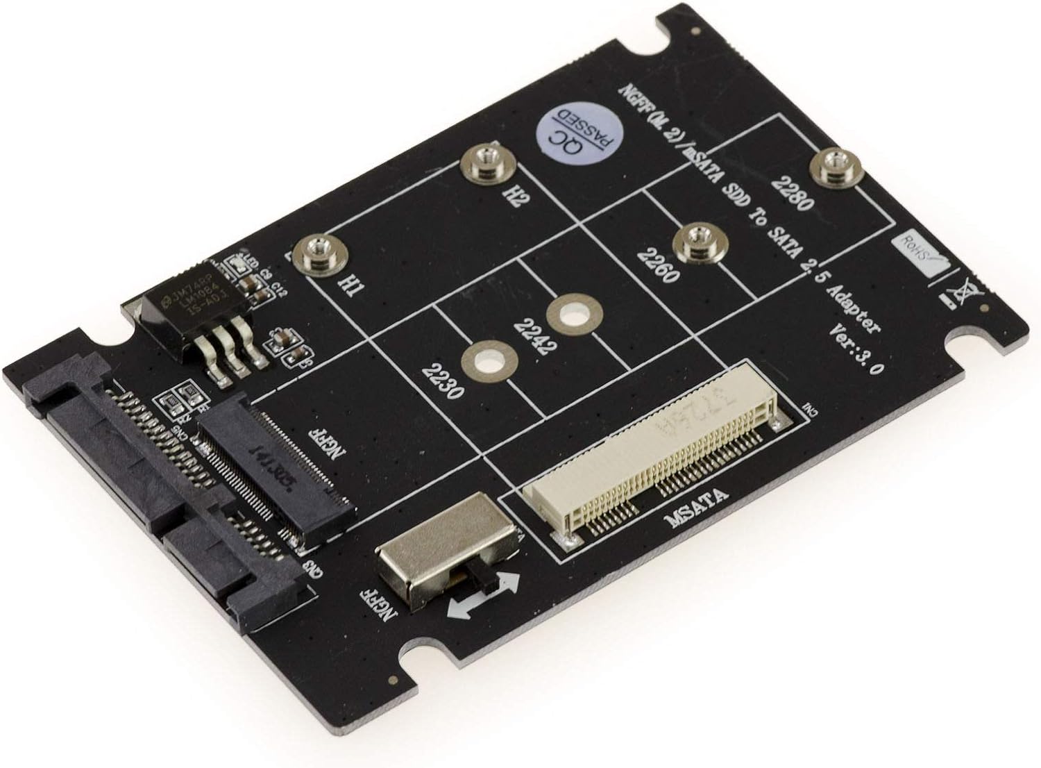 Kalea-Informatique© – Adattatore M.2 (M2 NGFF SATA) e/o mSATA a SATA 3 – con interruttore di ...