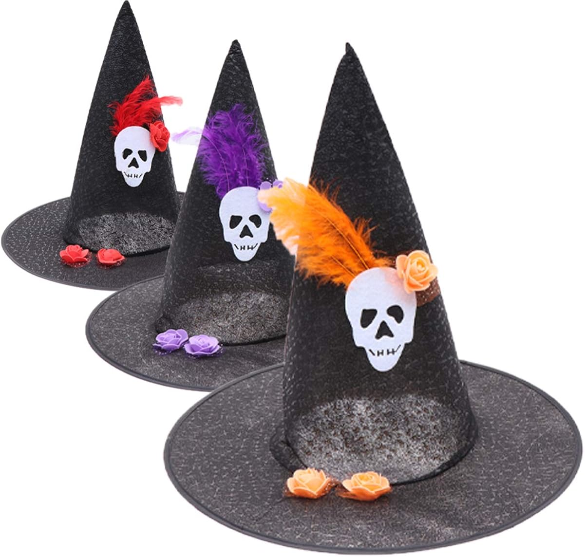 Amosfun Sombrero de bruja para Halloween, 3 piezas, accesorios de ...