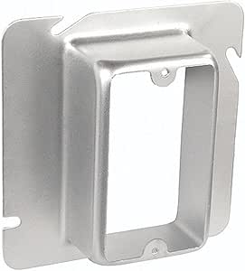 1 Pc, 4-11/16 One Gang Device Ring, 1-1/2 In. Raised, Zinc Plated Steel ...