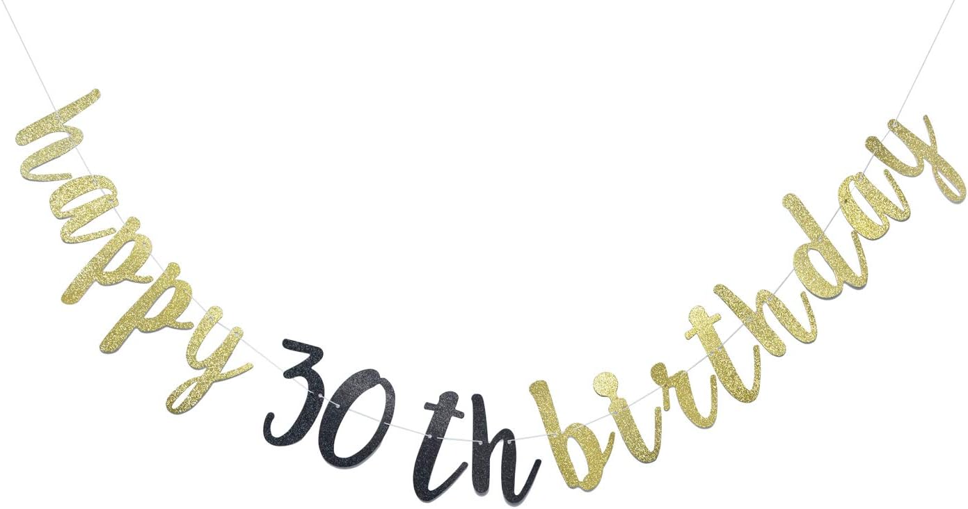 Amazon.com: Happy 30th Birthday Banner Pre-Strung for 30th Birthday ...