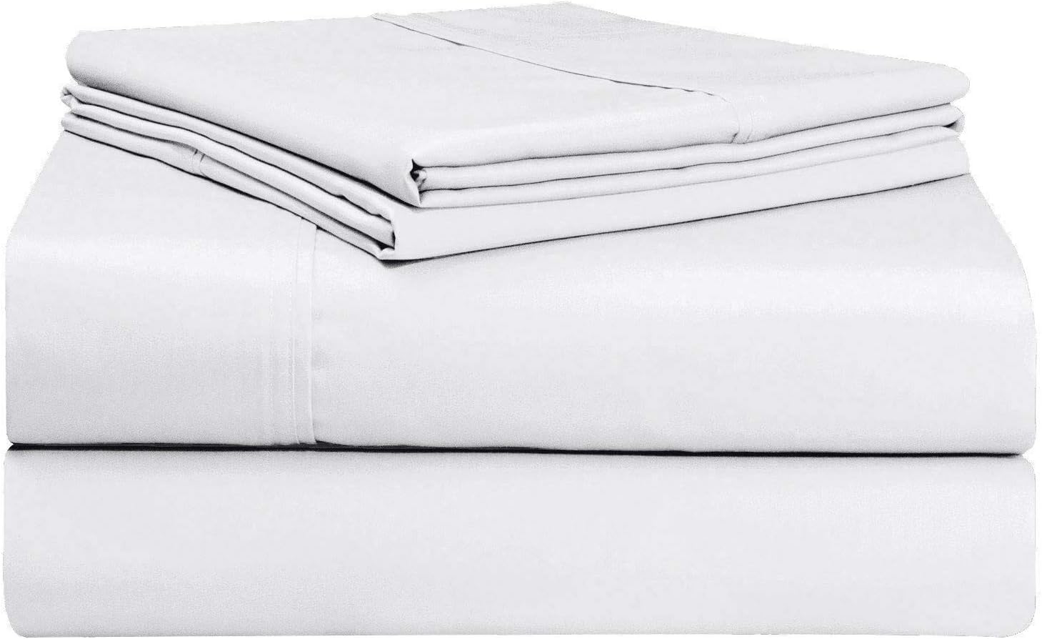 Divine Textiles® Drap de lit 400 fils de qualité hôtelière, blanc, King ...