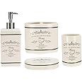 Amazon.com: Home Basics Paris Collection 4 Piece Bathroom Accessories ...
