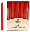 Prices Candles Unwrapped Tapered Dinner Candle, Pack of 50, Red: Amazon ...