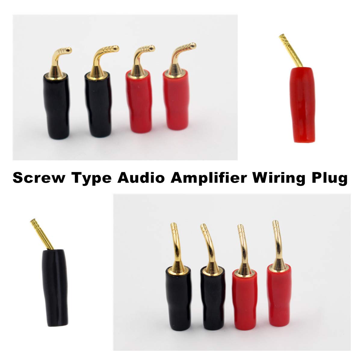 10 Pcs 2mm Banana Plugs Screw Type Speaker Pin Connector Audio Speaker ...