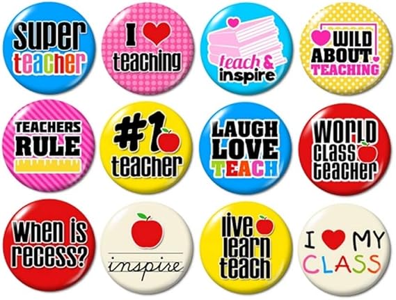 Amazon.com: I Love Teaching Buttons Pins (set #3): Clothing