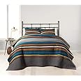Pendleton Olympic Park Stripe Quilt Set, Grey, King : Home & Kitchen