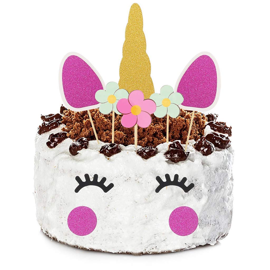 Hasthip Unicorn Cake Topper Set With Ears Eyelashes Perfect Diy ...