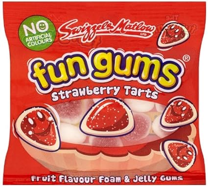 Swizzels Matlow Mini Fun Gum Bag Strawberry Tarts (1 x 60): Amazon.co ...