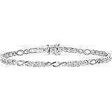 Naava Women's 0.25 ct Diamond 9 ct White Gold Trioligy Bracelet: Amazon ...
