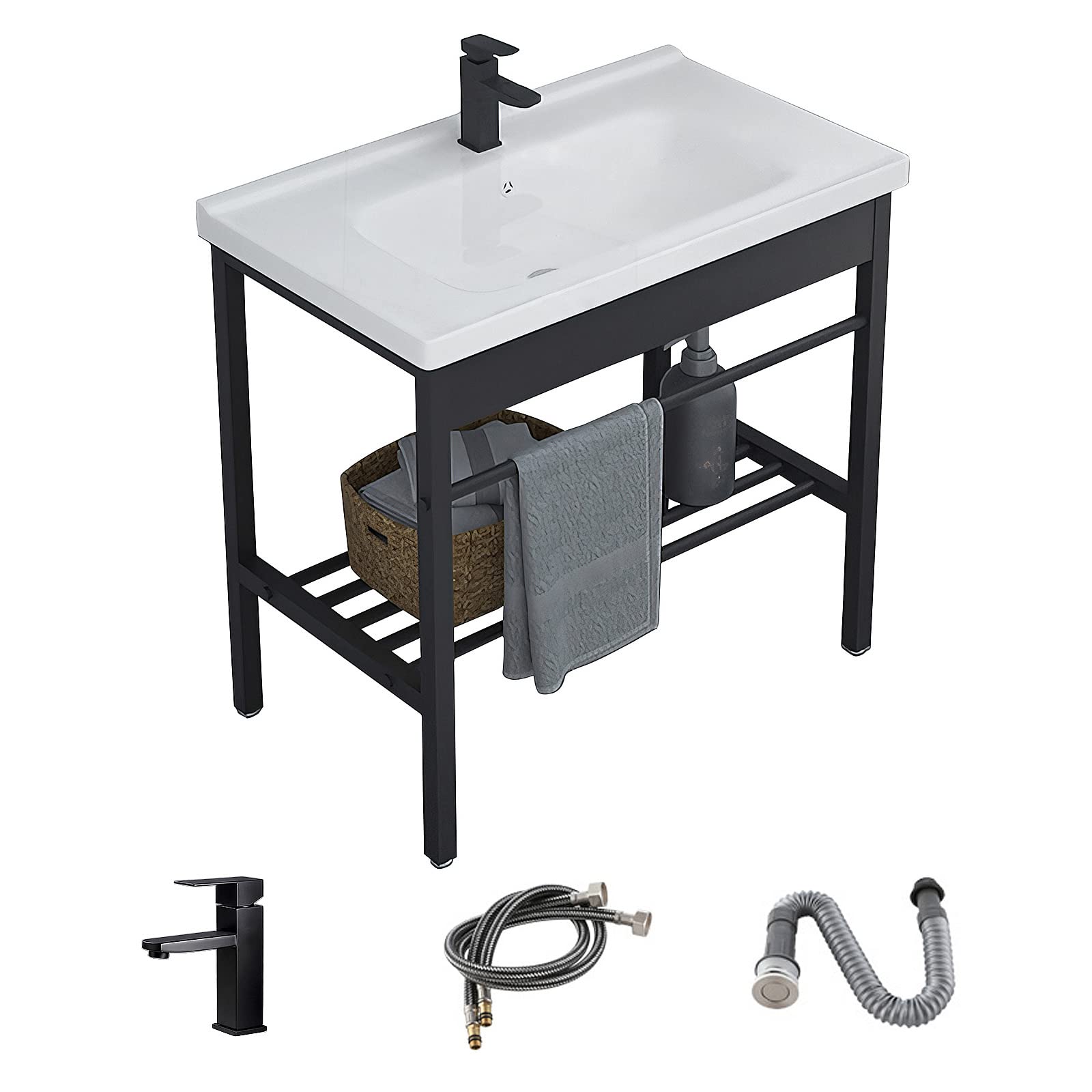 Freestanding Bathroom Console Sink, Bathroom Vanity with Sink, 28.3" x ...