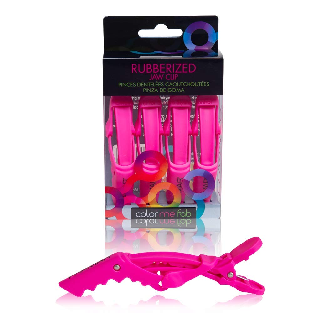 Amazon.com : Framar Black Rubberized Styling Hair Clips - Set of 4 ...