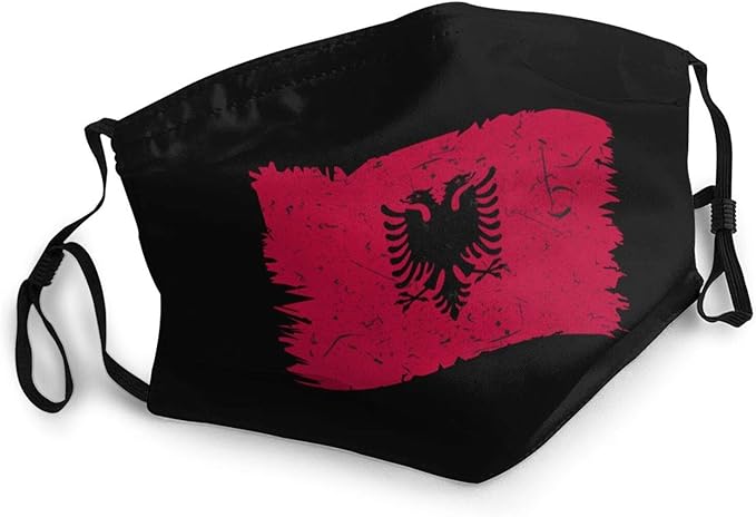 Adults Kids Reusable Face Mask Albania Flag Design Dust-Proof Sports ...